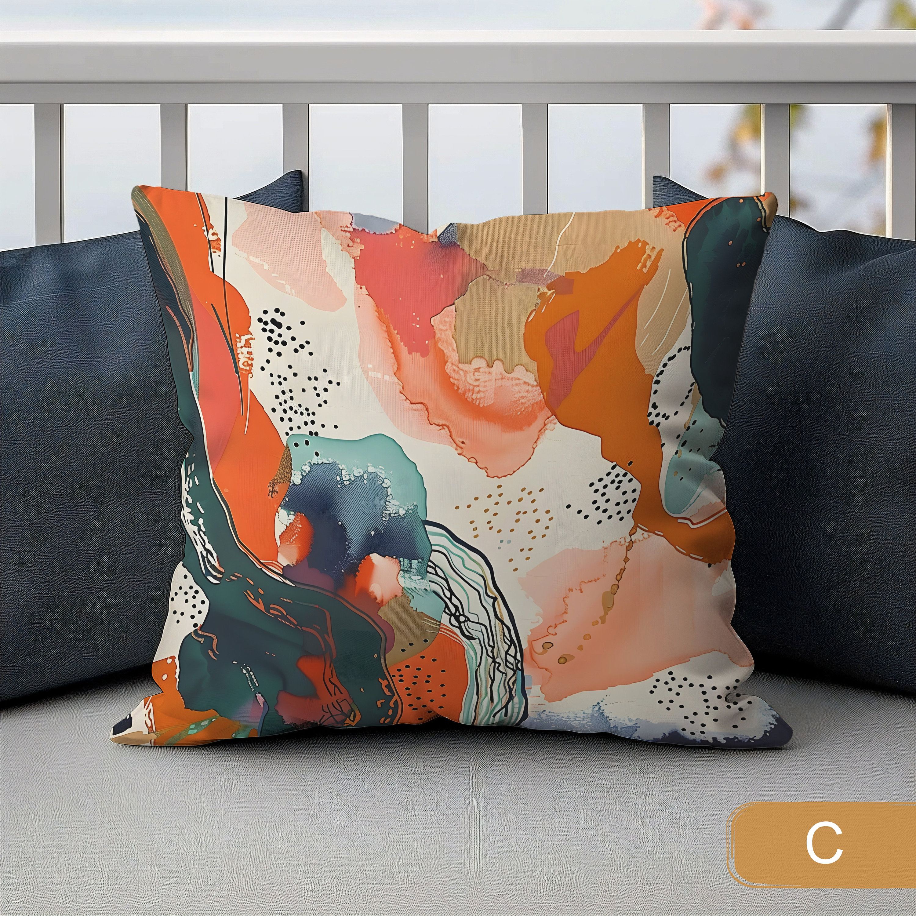 Modern Abstract Pillow, Minimalist Drawings Cushion Cover, Vintage Boho ...