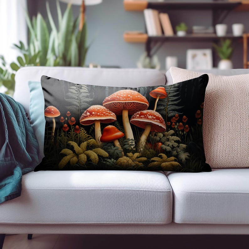 William Morris Forst Mushroom Lumbar Pillow, William Morris Cushion ...