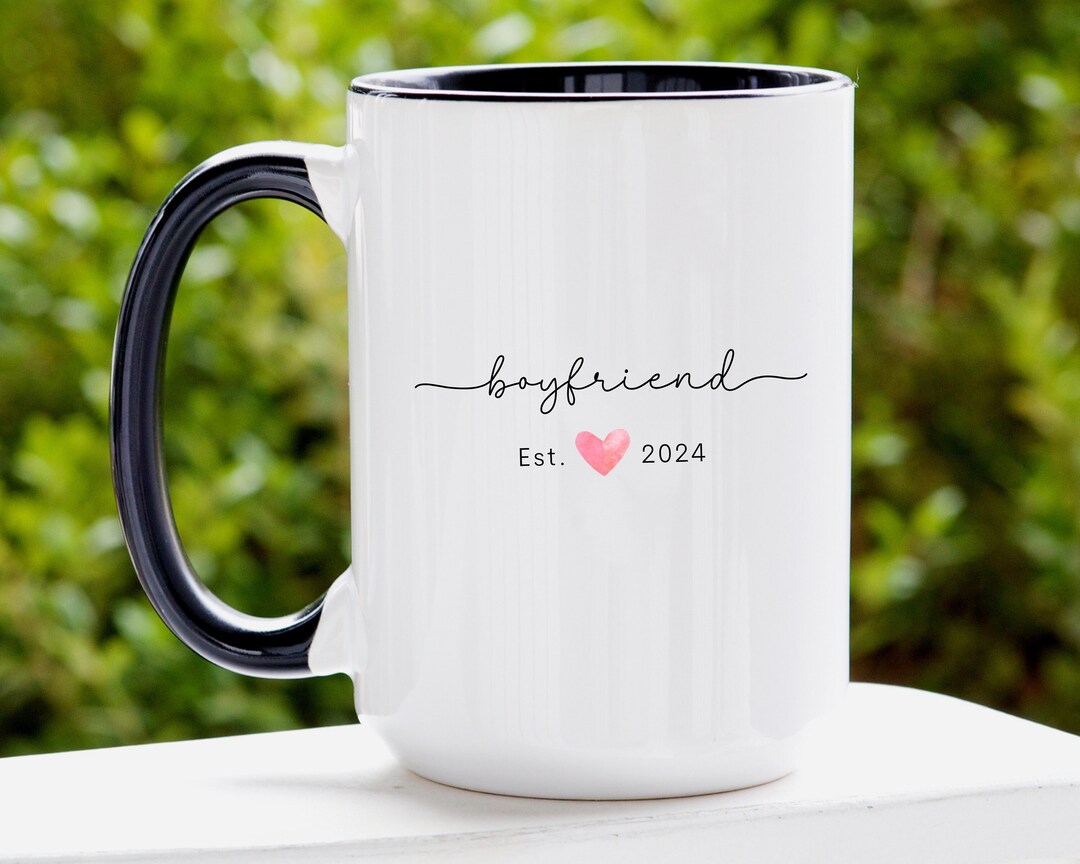 Boyfriend Mug Est. 2024 Personalized, Boyfriend Valentines Day Gift ...