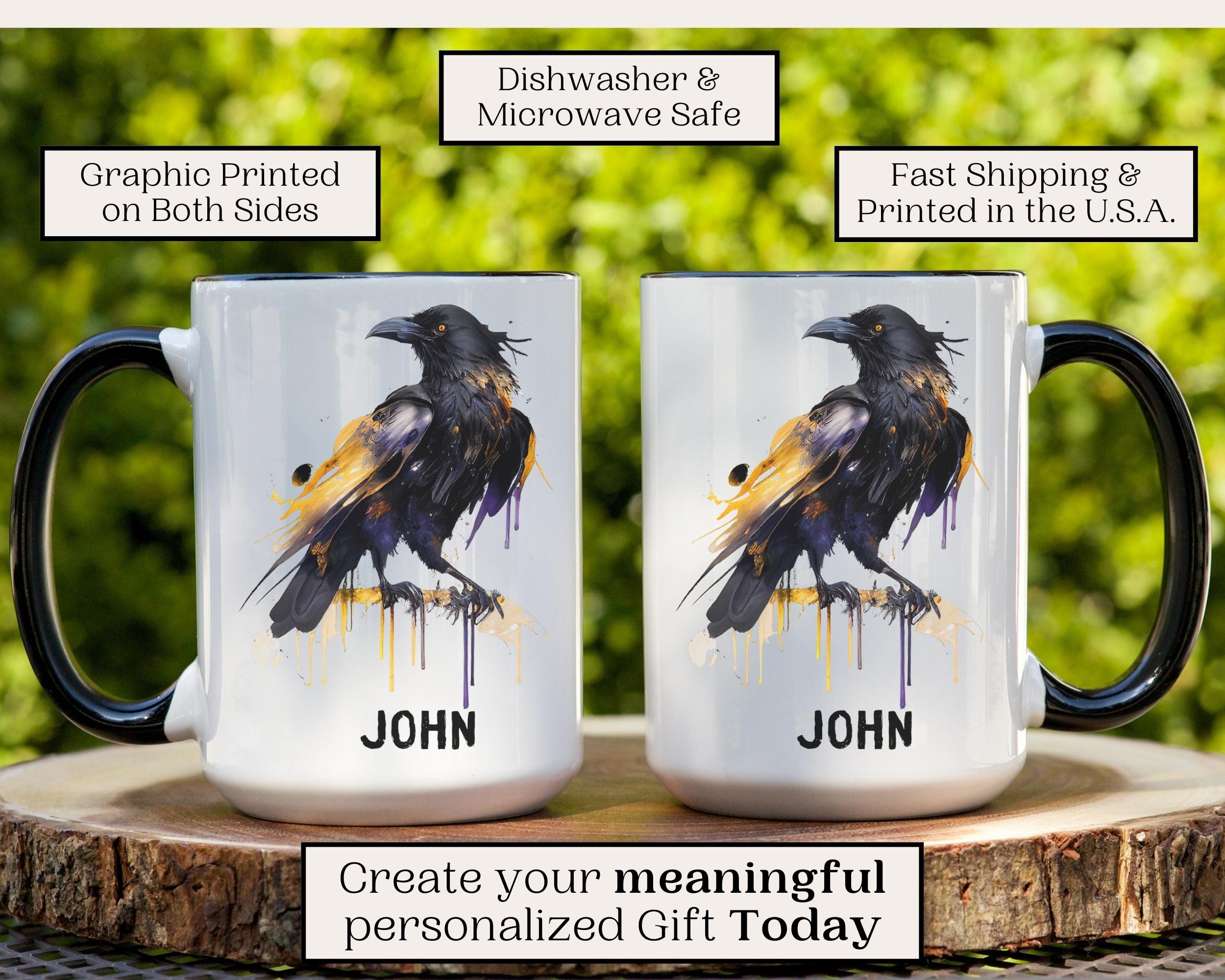 Personalized Raven Crow Coffee Mug Raven Gifts Crow Gift - Etsy