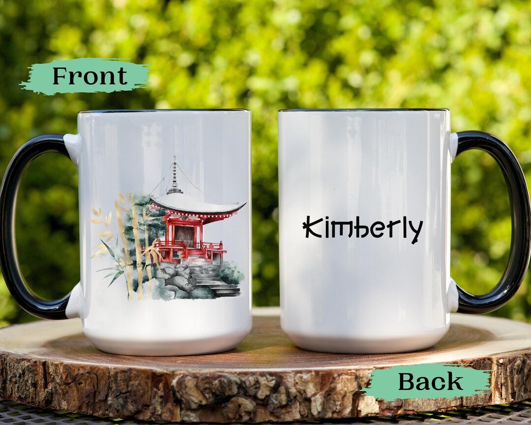 Buddha Temple Mug, Personalized Coffee Mug, Custom Japanese Tea Cup ...