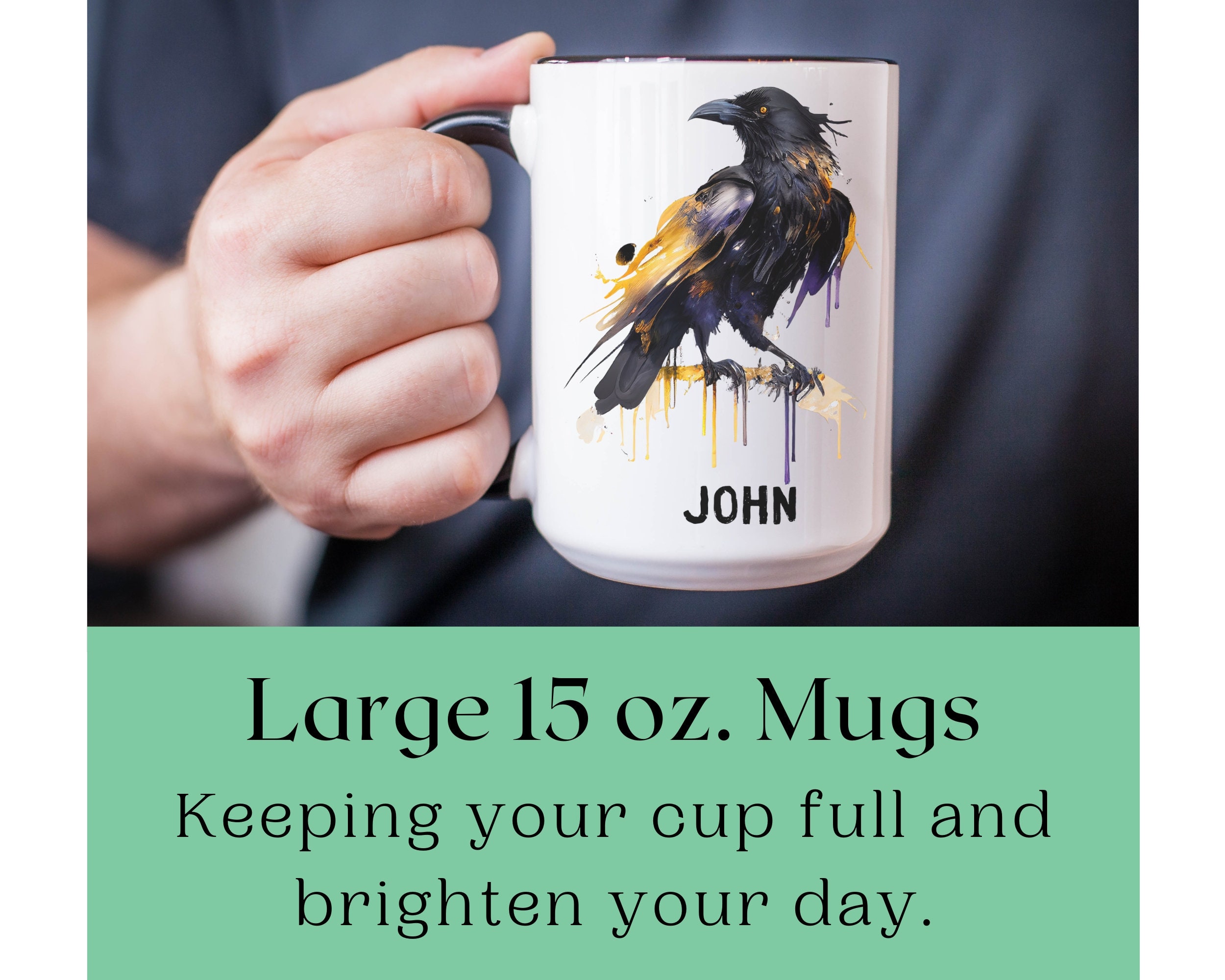 Personalized Raven Crow Coffee Mug Raven Gifts Crow Gift - Etsy