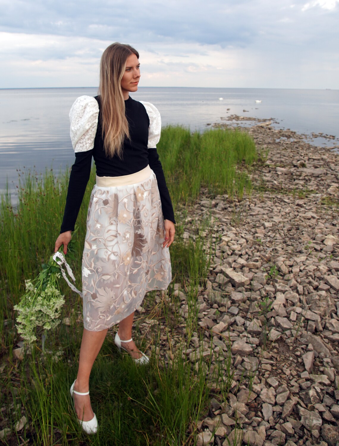 Festive Blouse With Puffed Shoulders - Etsy