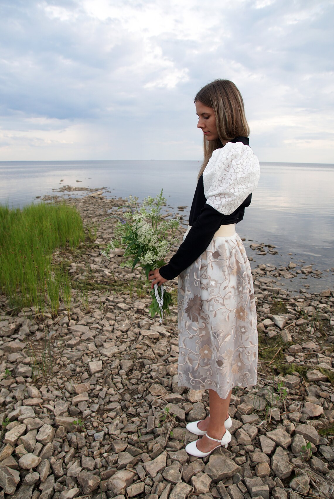 Festive Blouse With Puffed Shoulders - Etsy