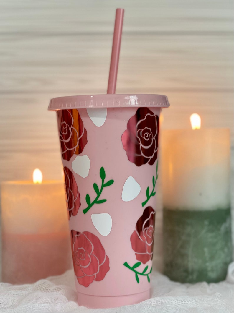 Venti Pink Roses Reusable Cold Cup - Etsy