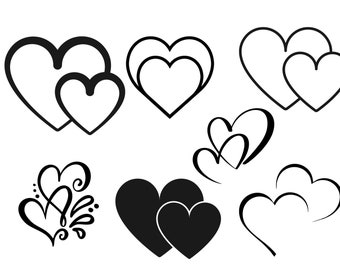 Heart Bundle Cut File, Heart Cut Files, Digital Download, Heart Clip ...