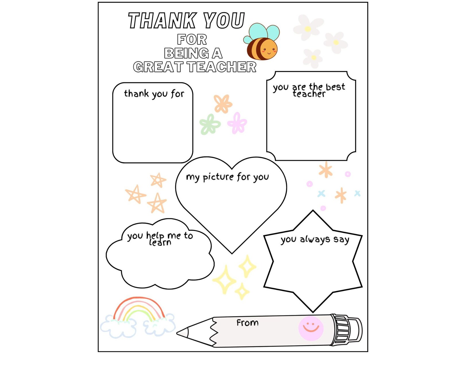 Printable Teacher Appreciation Week Gift: Thank You Teacher Gifts ...