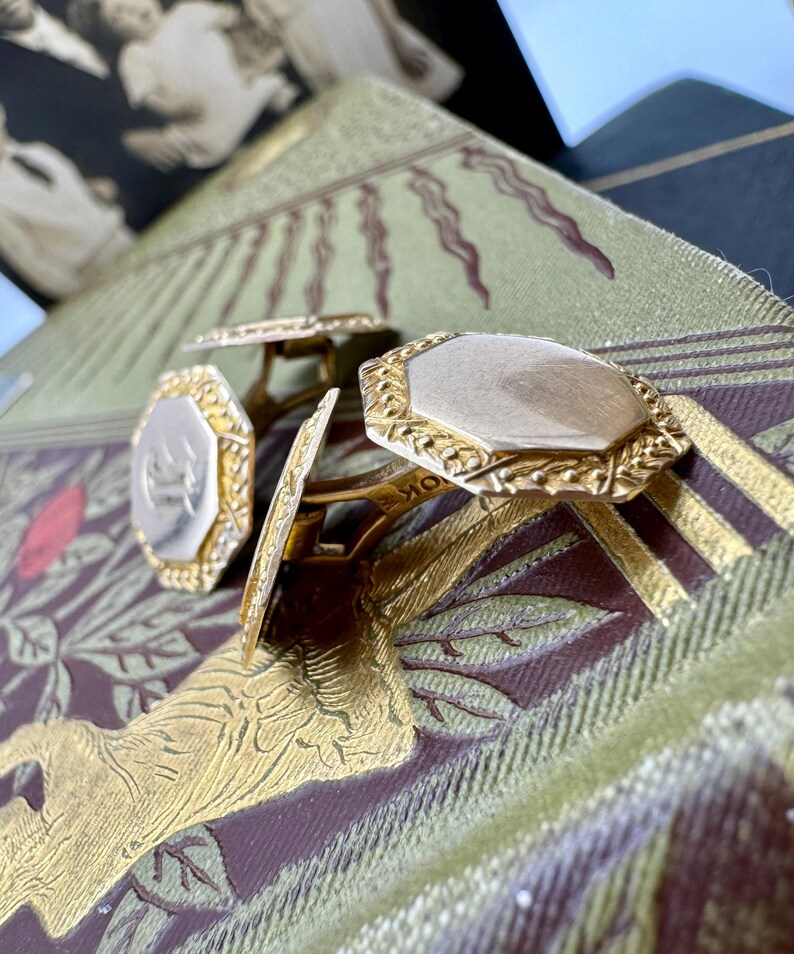 Antique Edwardian 10K Gold Cuff-links / 1900s Victorian ~ Edwardian ...