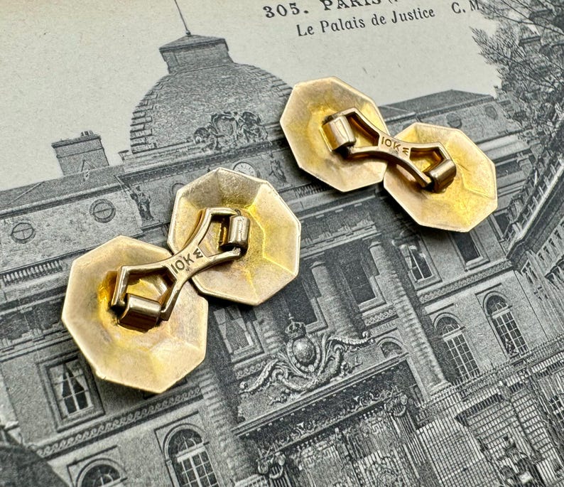 Antique Edwardian 10K Gold Cuff-links / 1900s Victorian ~ Edwardian ...