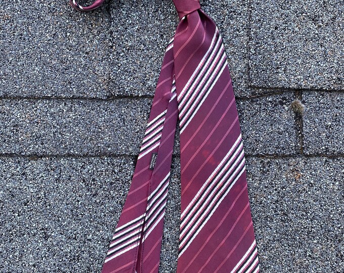 1930s Red Striped Tie / Art Deco Victorian Fashion / Untipped Resilient ...