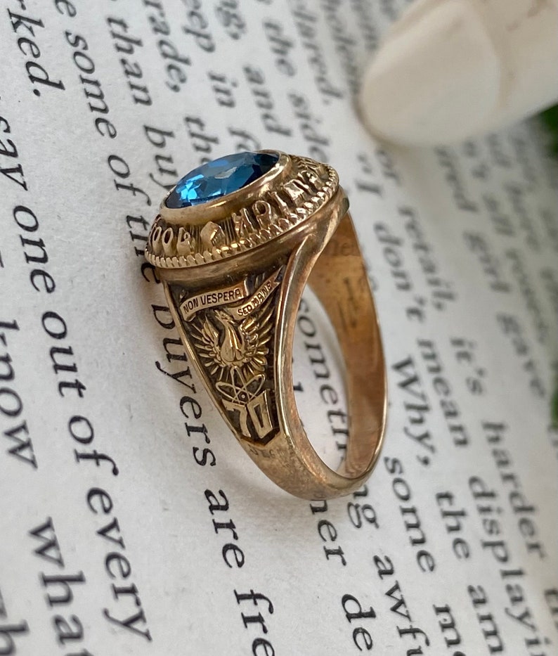 1970 DATED Class Gold Ring / Mid Century Disco / 10k Gold Josten Ring W ...