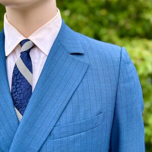 1960s Black & Blue Pinstriped Suit / Double Breasted - Ticket Pocket ...
