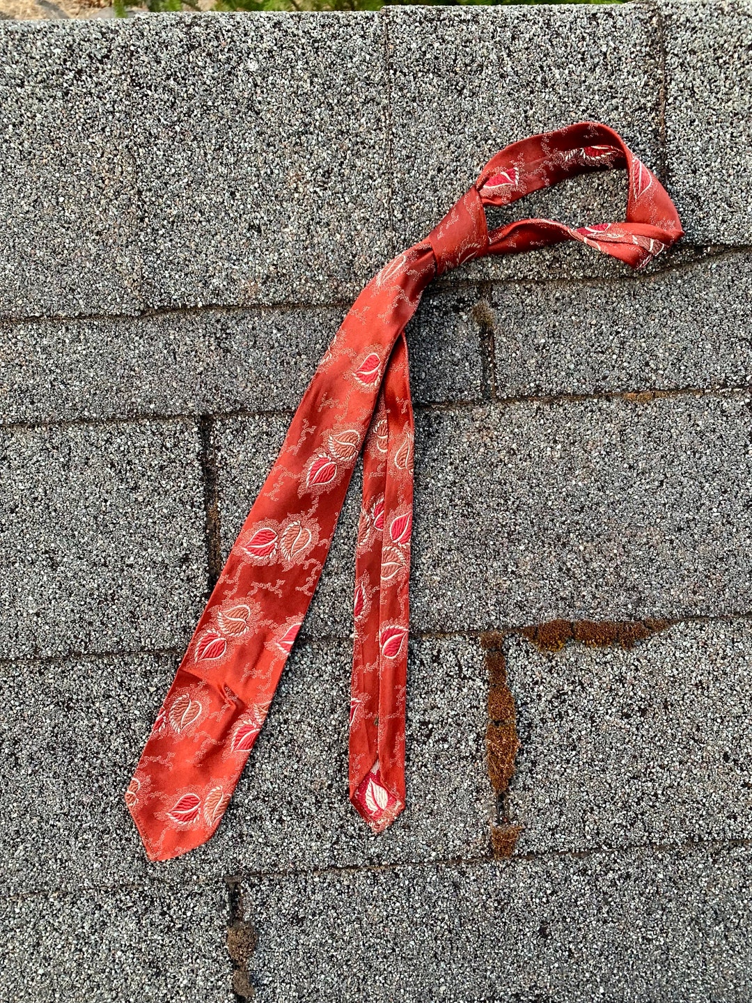 1930s 1940s Silk Fall Tie / Autumn Leaf Theme / Art Deco Edwardian ...