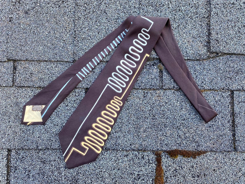 1940s 1950s Silk Tie From Arrow / Art Deco Mid-century Fashion ...