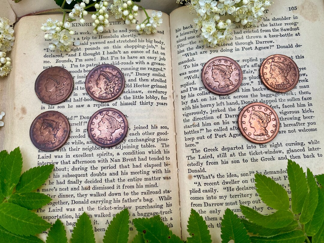 1800s Large Cent Penny / American Vintage Currency / Victorian Antqiue ...