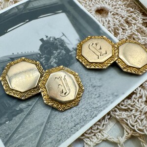 Antique Edwardian 10K Gold Cuff-links / 1900s Victorian ~ Edwardian ...