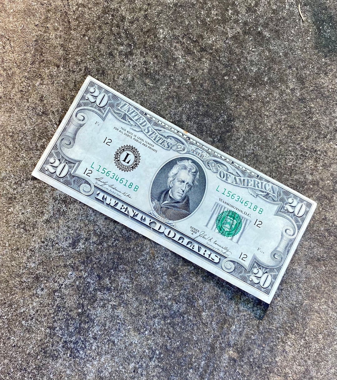 1969 20 Bill / Silver Certificate / Series A Green Seal / Vintage Paper ...