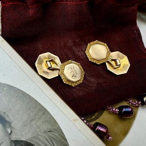 Antique Edwardian 10K Gold Cuff-links / 1900s Victorian ~ Edwardian ...