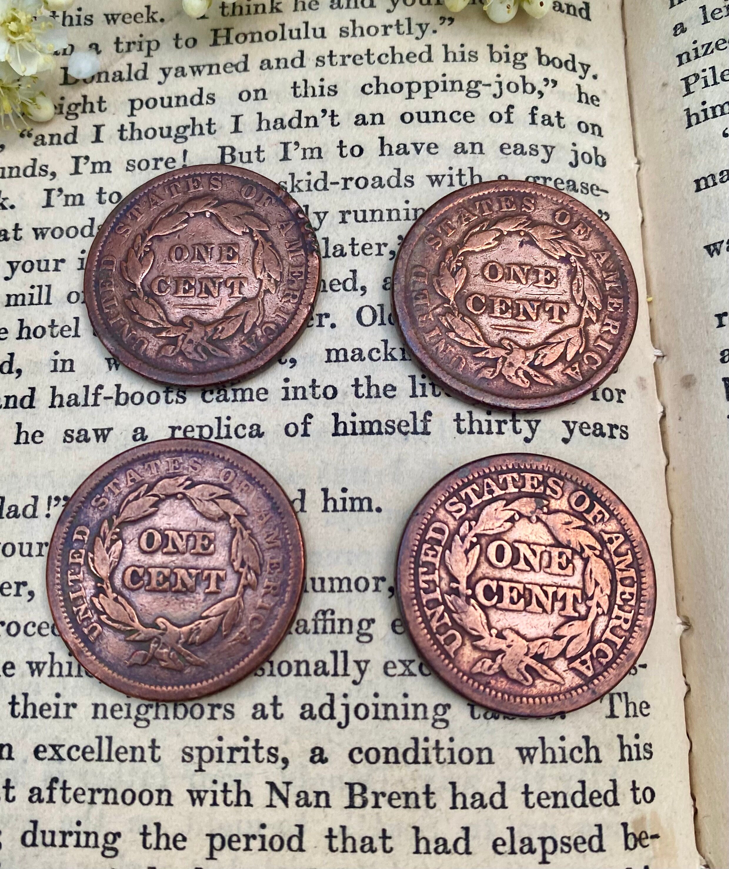 1800s Large Cent Penny / American Vintage Currency / Victorian Antqiue ...