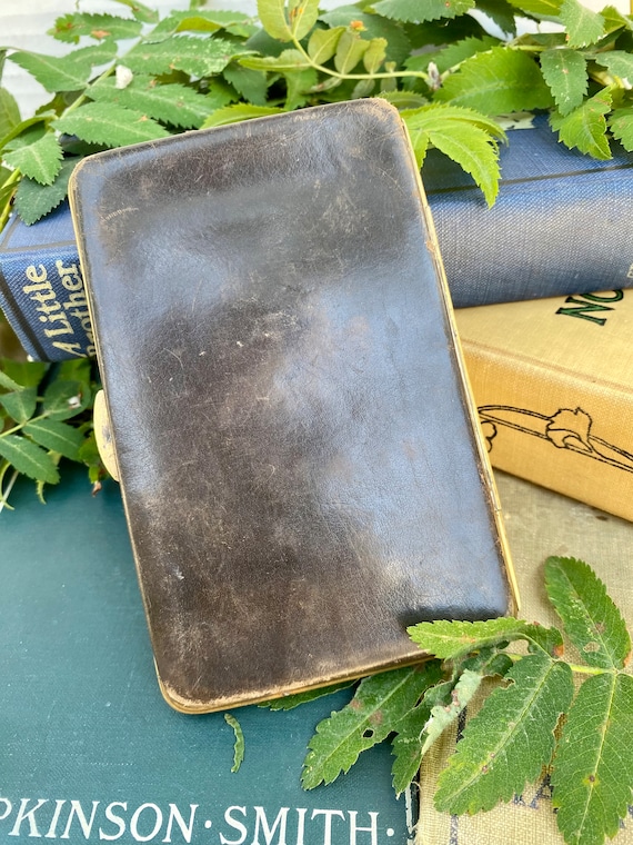 1800s 1900s Victorian Floral Wallet Real Leather Embr… - Gem