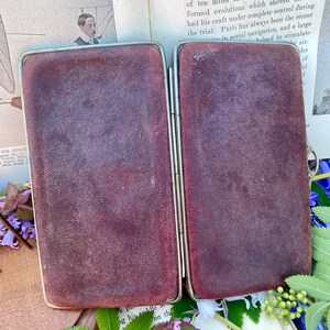 1800s 1900s Victorian Floral Wallet / Real Leather Embroidered ...