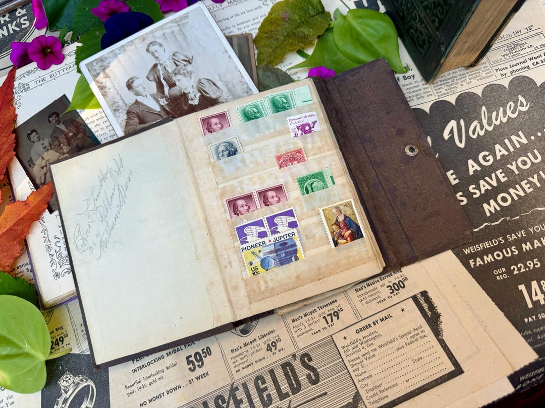 1920s Vintage Stamp Book / Antique Collectible Stamps / Art Deco Style ...