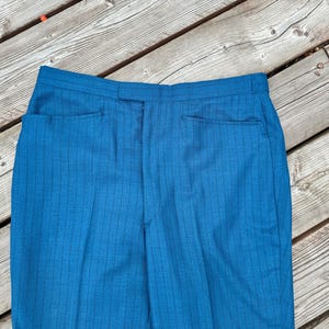 1960s Black & Blue Pinstriped Suit / Double Breasted - Ticket Pocket ...