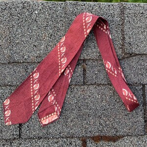 1920s 1930s Rayon Brocade Tie / Native American Indian Pattern / Art ...