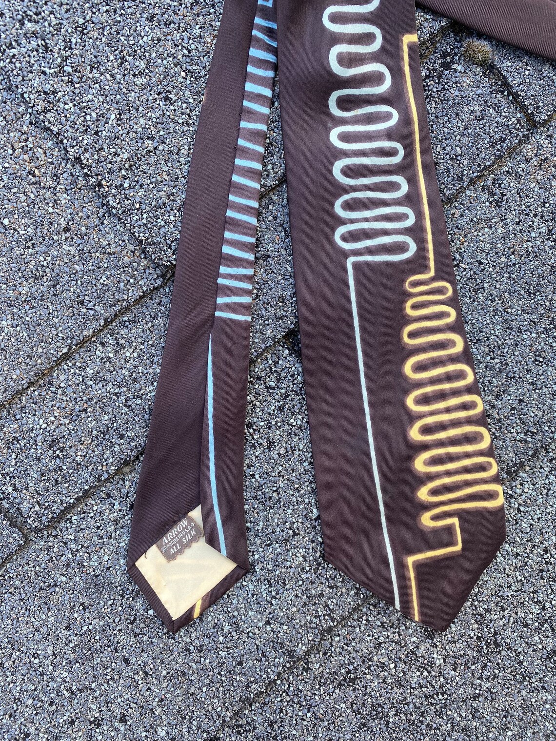 1940s 1950s Silk Tie From Arrow / Art Deco Mid-century Fashion ...