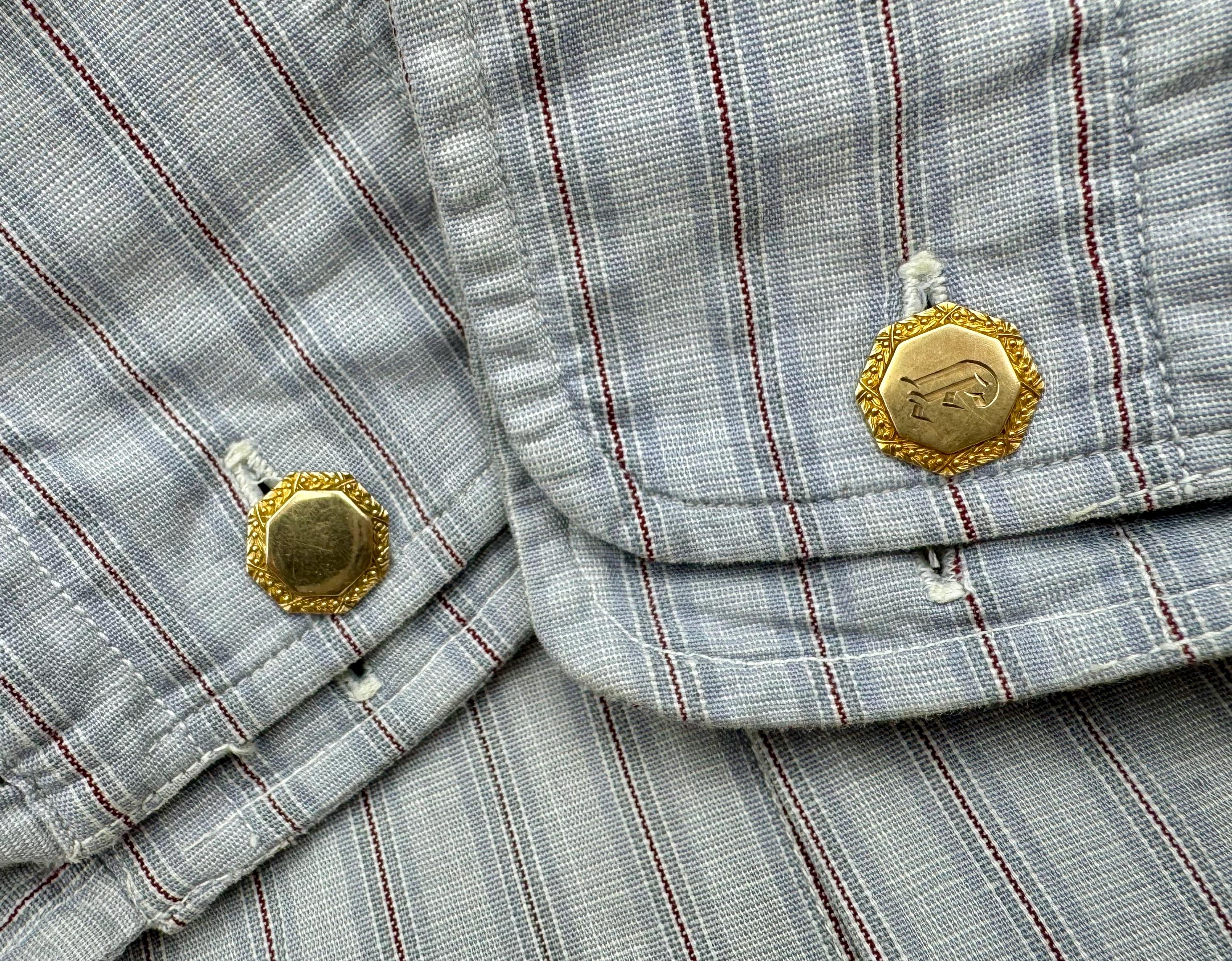 Antique Edwardian 10K Gold Cuff-links / 1900s Victorian ~ Edwardian ...