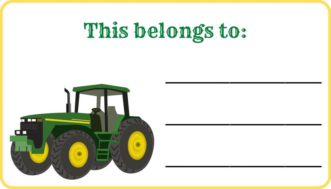 Tractor Name Tag - Etsy