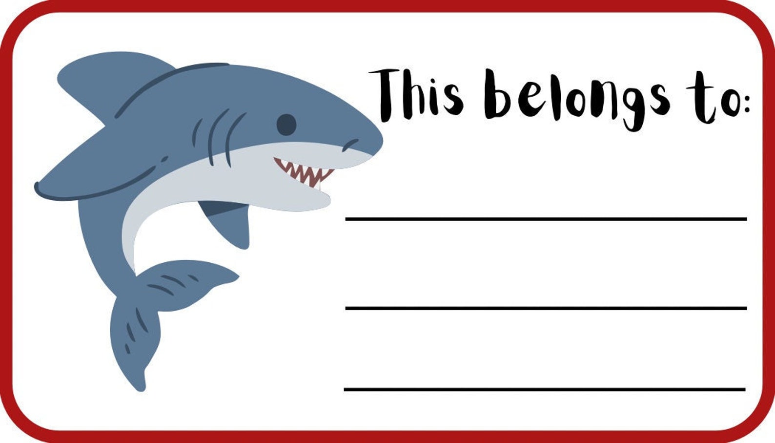 Shark Name Tag - Etsy