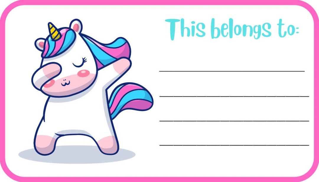 Unicorn Name Tag - Etsy