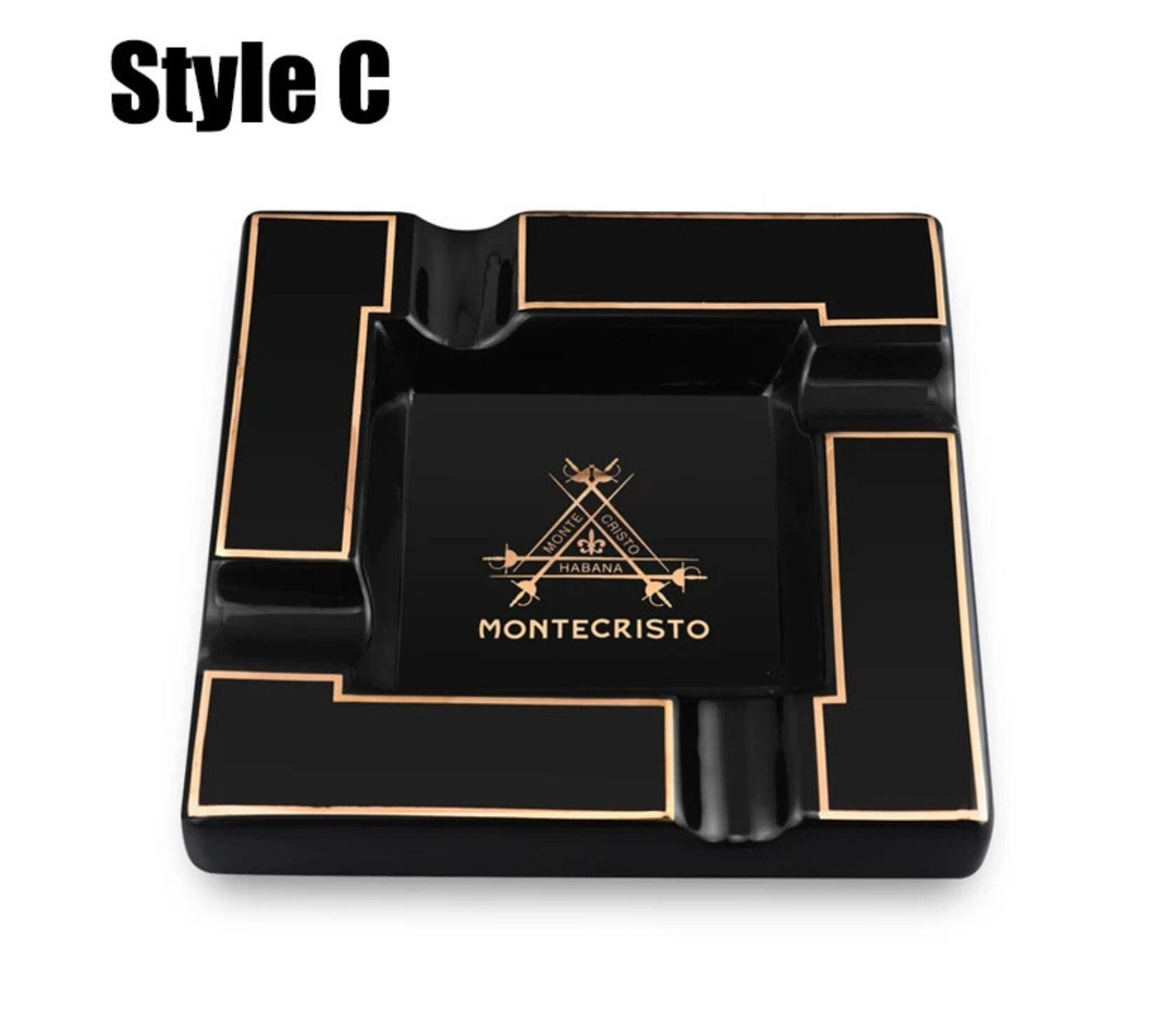 Cigar Ashtray Large Ceramic 4 Slot Tray Creative Luxury Cigar Ashtray ...
