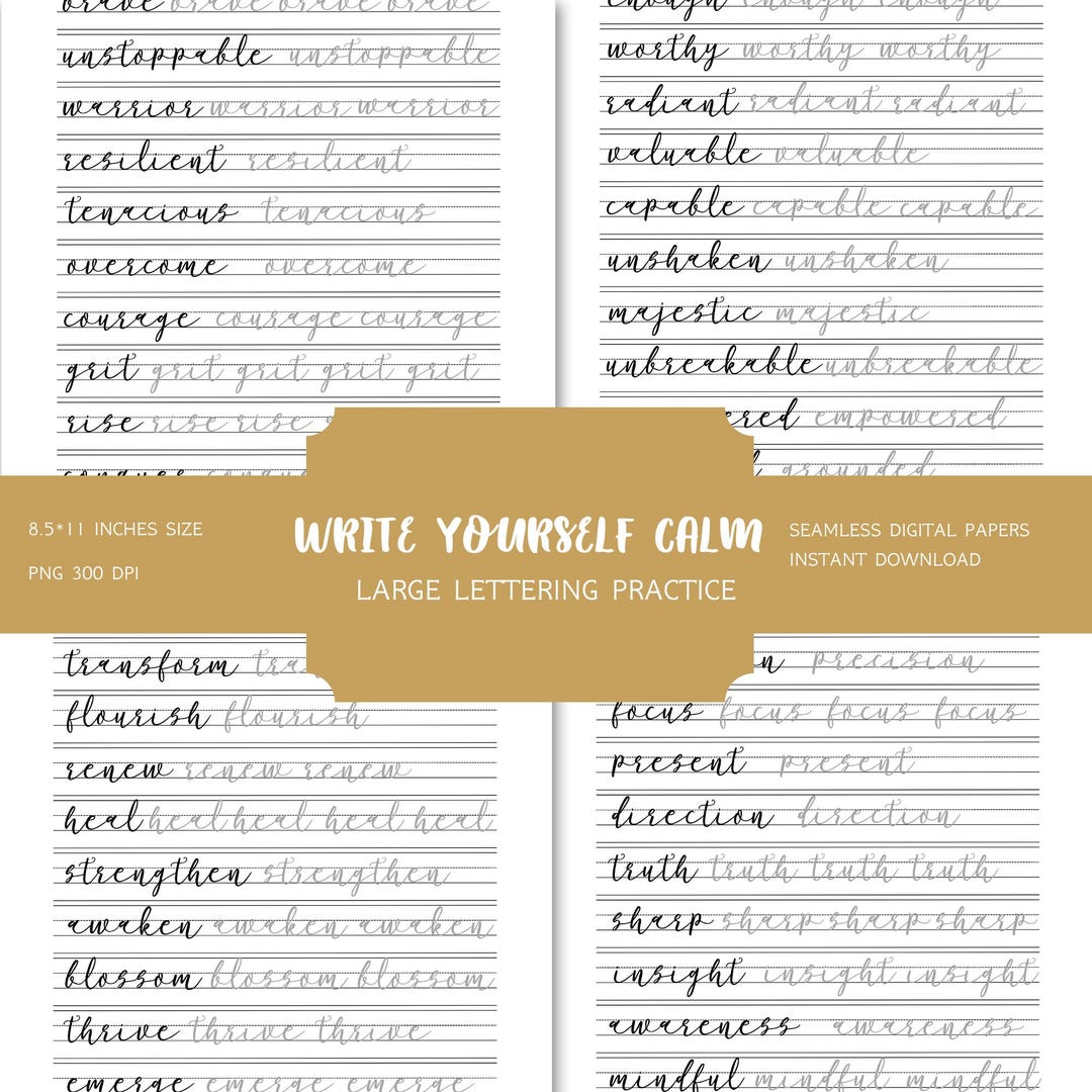 Hand Lettering Therapy Workbook: Anxiety & Confidence (PDF Download) - Etsy