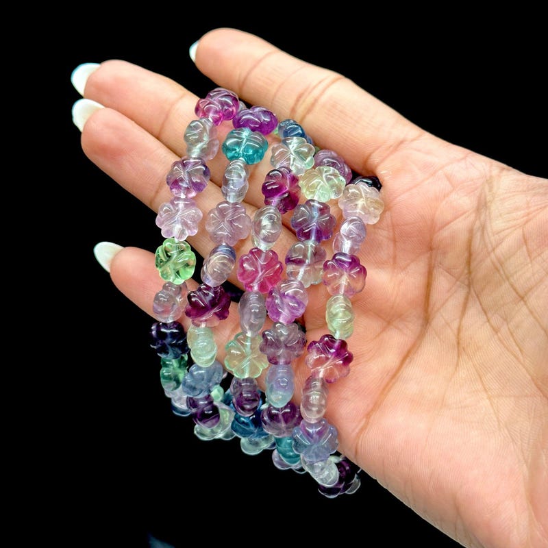 Carved Fluorite Bracelet - Etsy