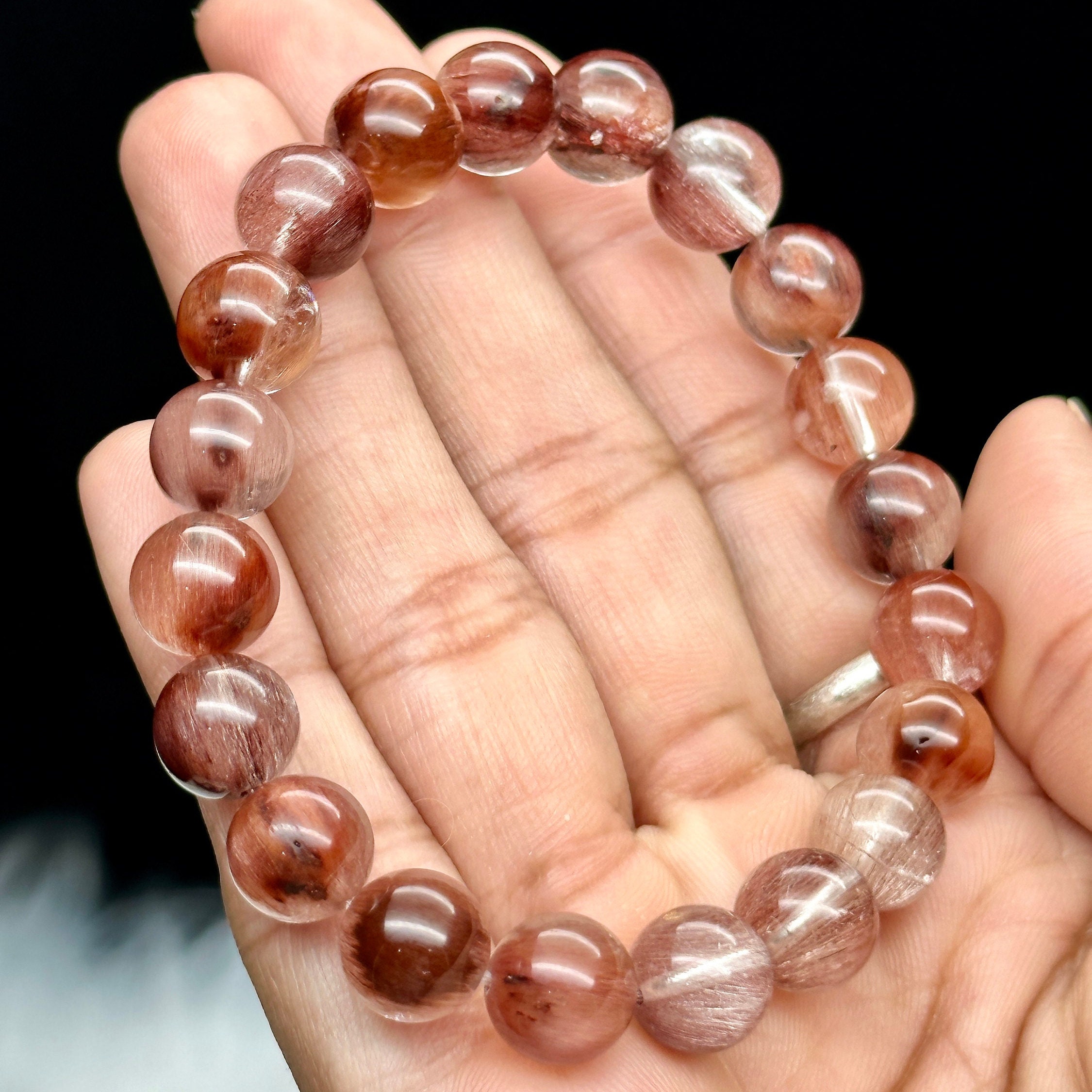 Red Rabbit Hair Quartz Bracelet grade AAA Rutilated Quartz - Etsy