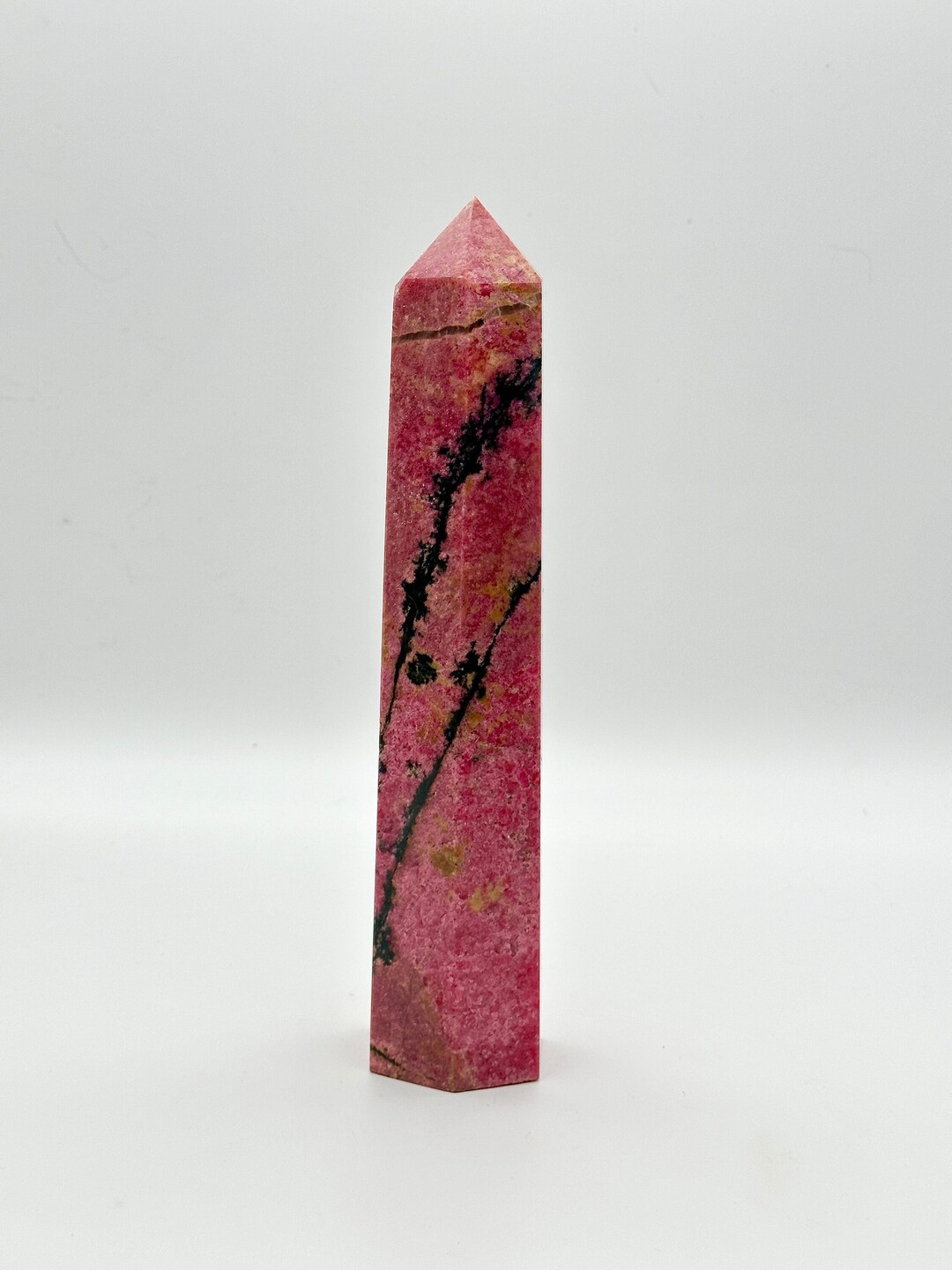 Beautiful XL Rhodonite Tower, Natural Rhodonite Point - Etsy