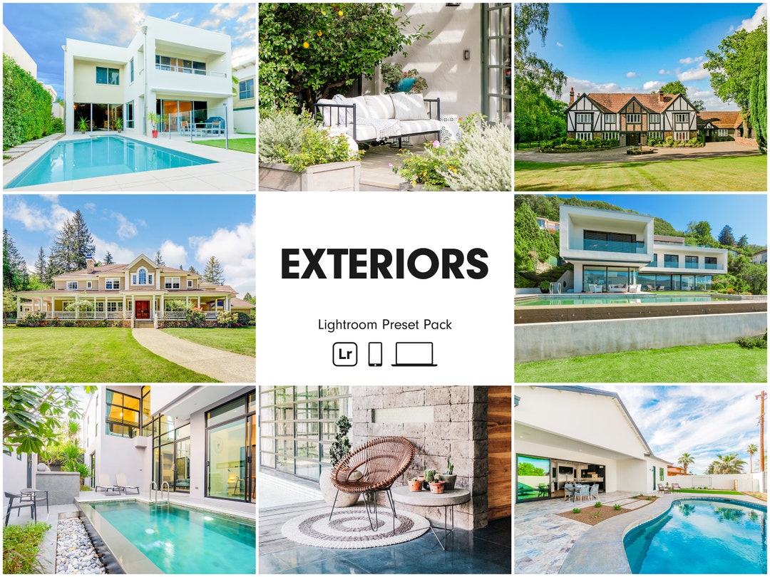 10 EXTERIORS Lightroom Presets | Real Estate Presets | Exterior Preset ...