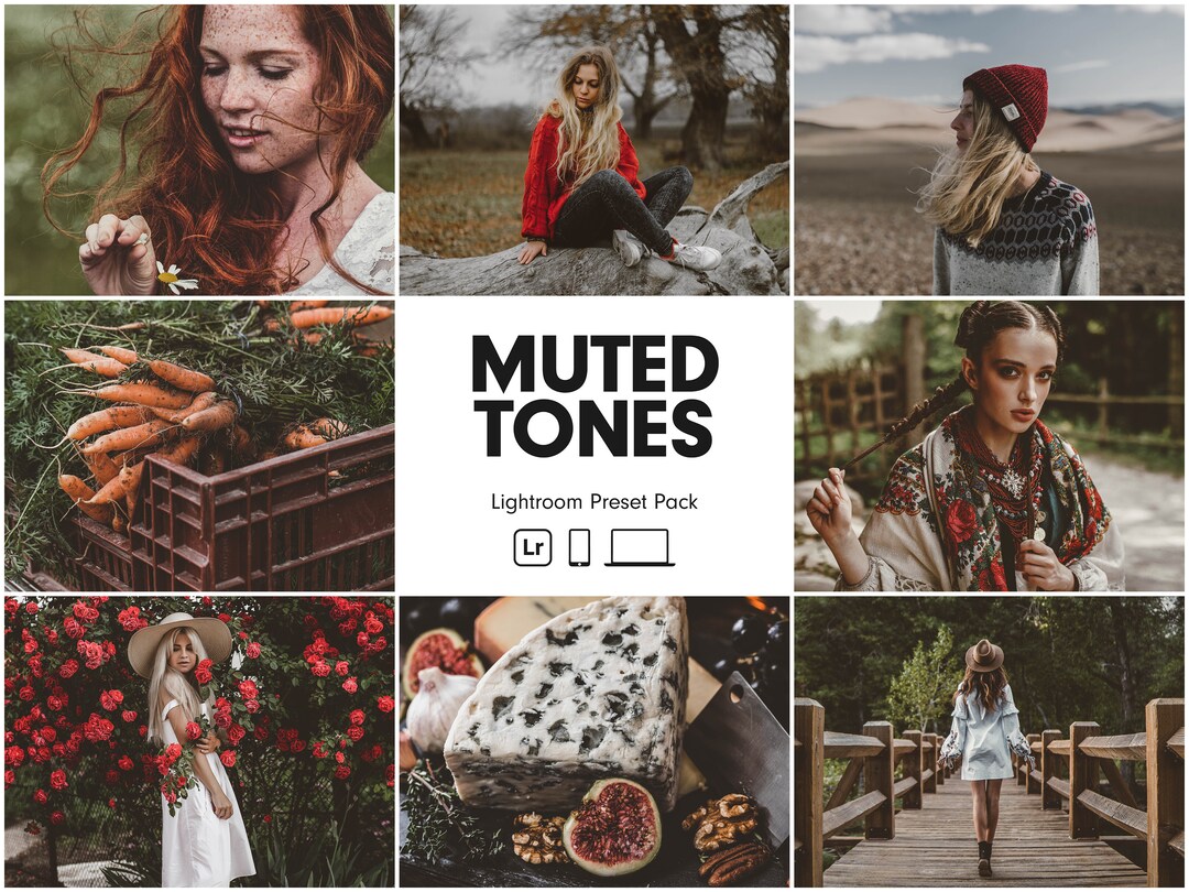 10 MUTED TONES Lightroom Presets Boho Preset Cottagecore Moody Preset ...
