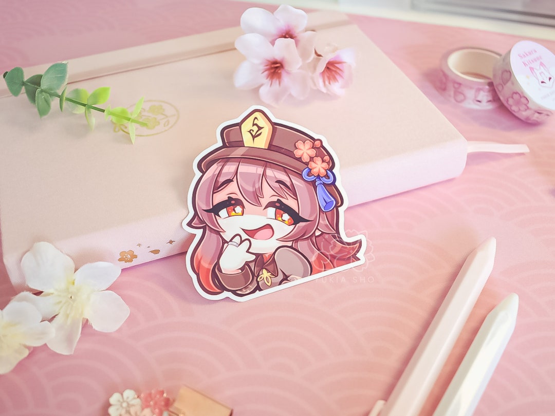 Hu Tao Smug Vinyl Sticker (glossy) | Genshin Impact Decal for Laptop ...