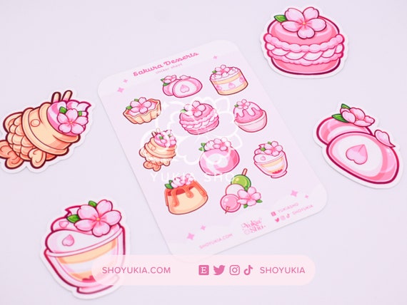 Sakura Japanese Desserts Mini Sticker Sheet Planner Sticker - Etsy