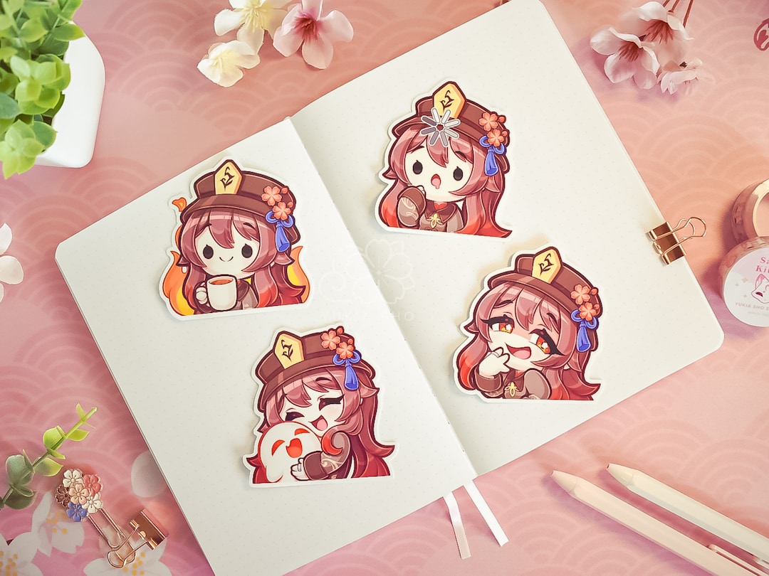 Hu Tao 3" Vinyl Stickers | Genshin Impact Decal for Laptop, Luggage and ...