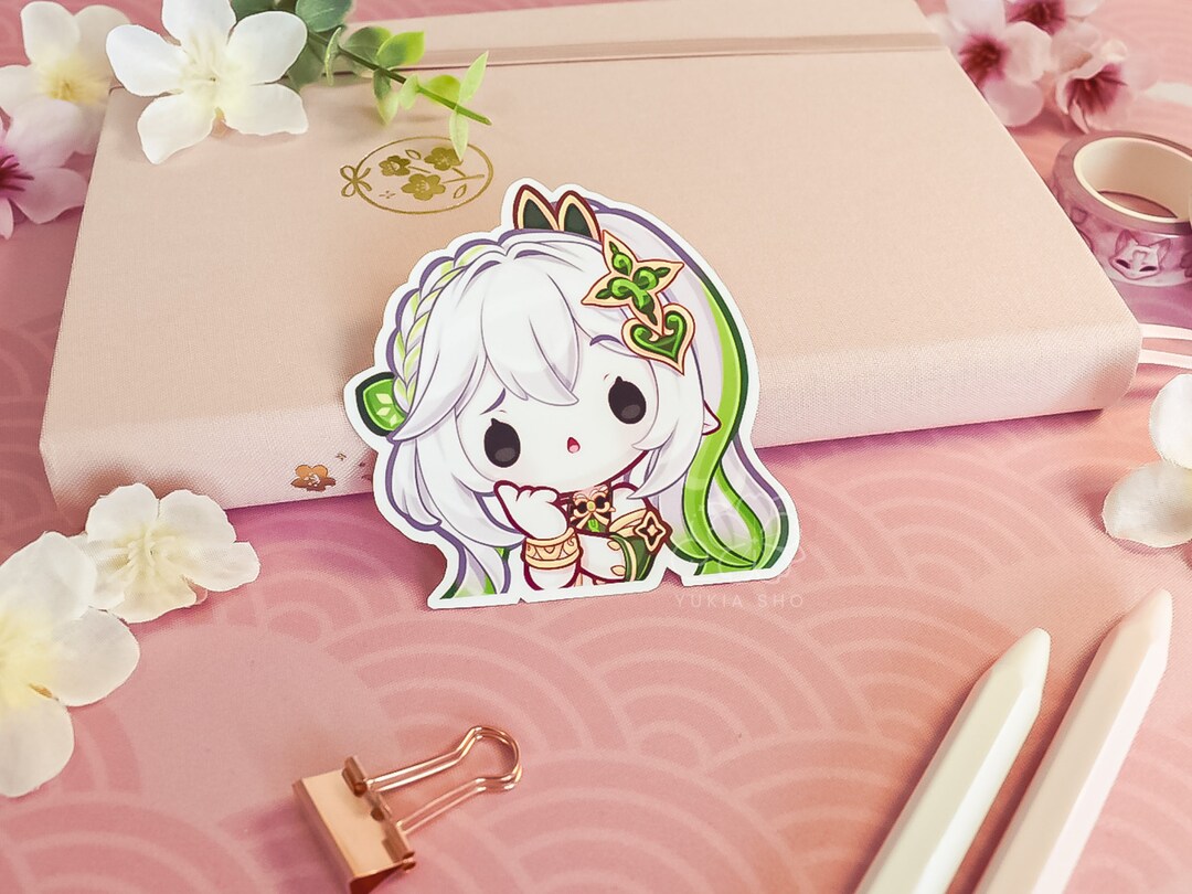 Genshin Impact Nahida Thinking 3" Vinyl Sticker (glossy) | Cute ...