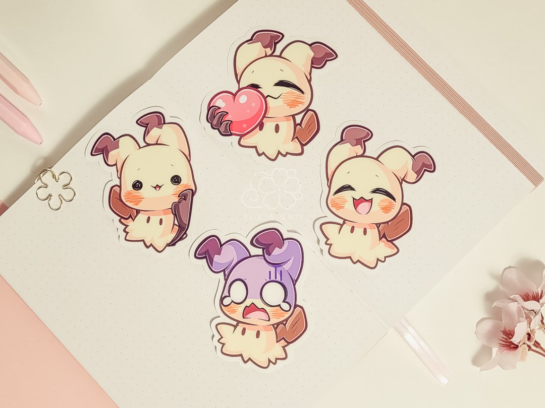 PKMN Mimi Vinyl Sticker Pack | Anime Waterproof Decal - Etsy