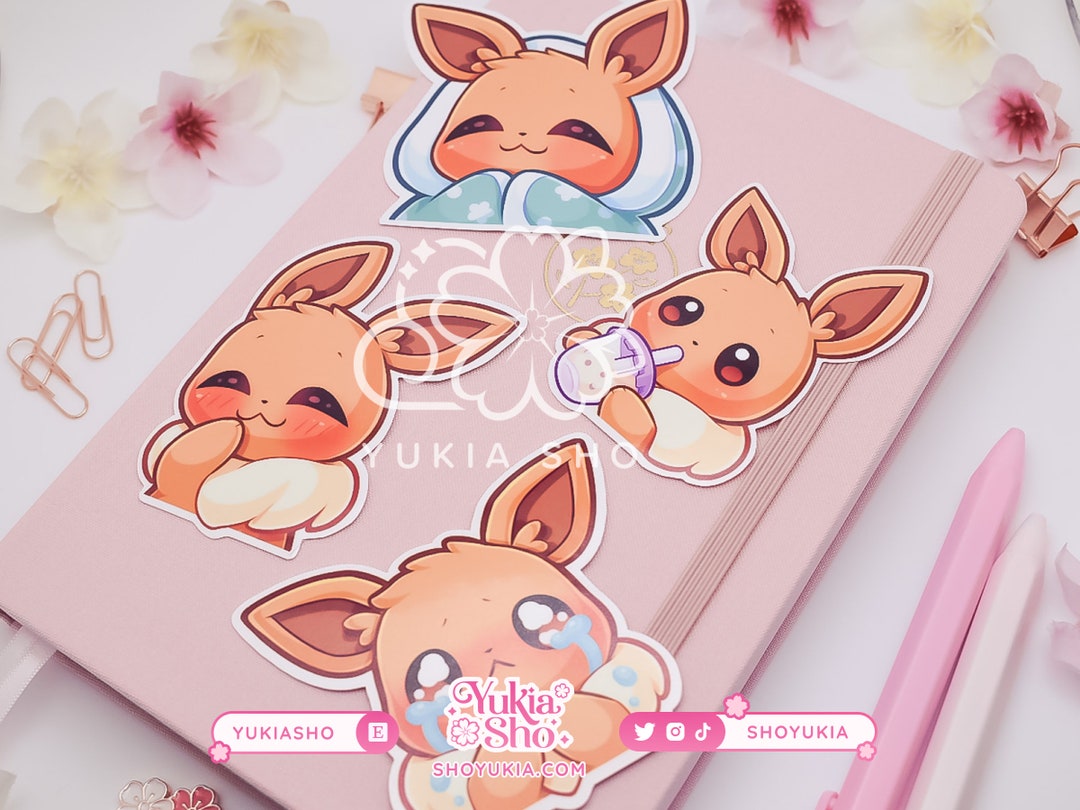 PKMN Eevee 3 Vinyl Sticker Pack Cute Stickers Laptop - Etsy