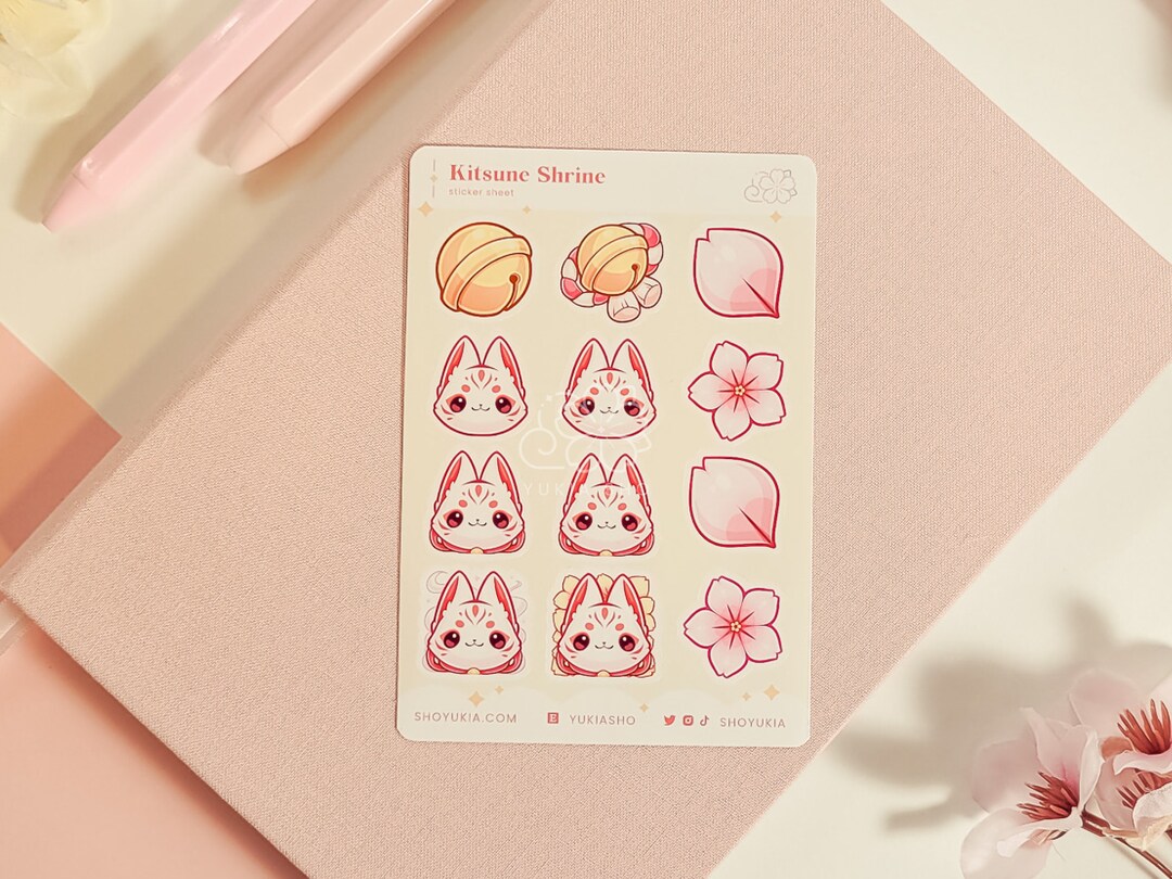 Kitsune Shrine Mini Sticker Sheet | Planner Sticker Sheet | Cute ...