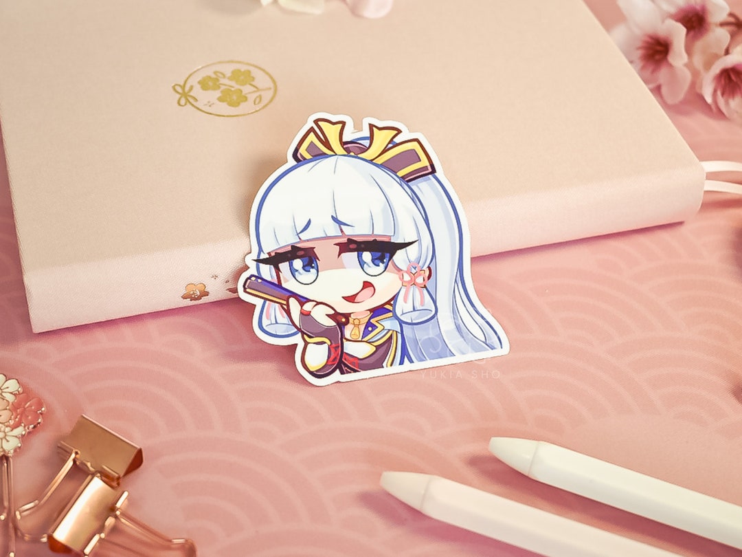Genshin Impact Ayaka Smug 3 Vinyl Sticker glossy Cute Die Cut Sticker ...