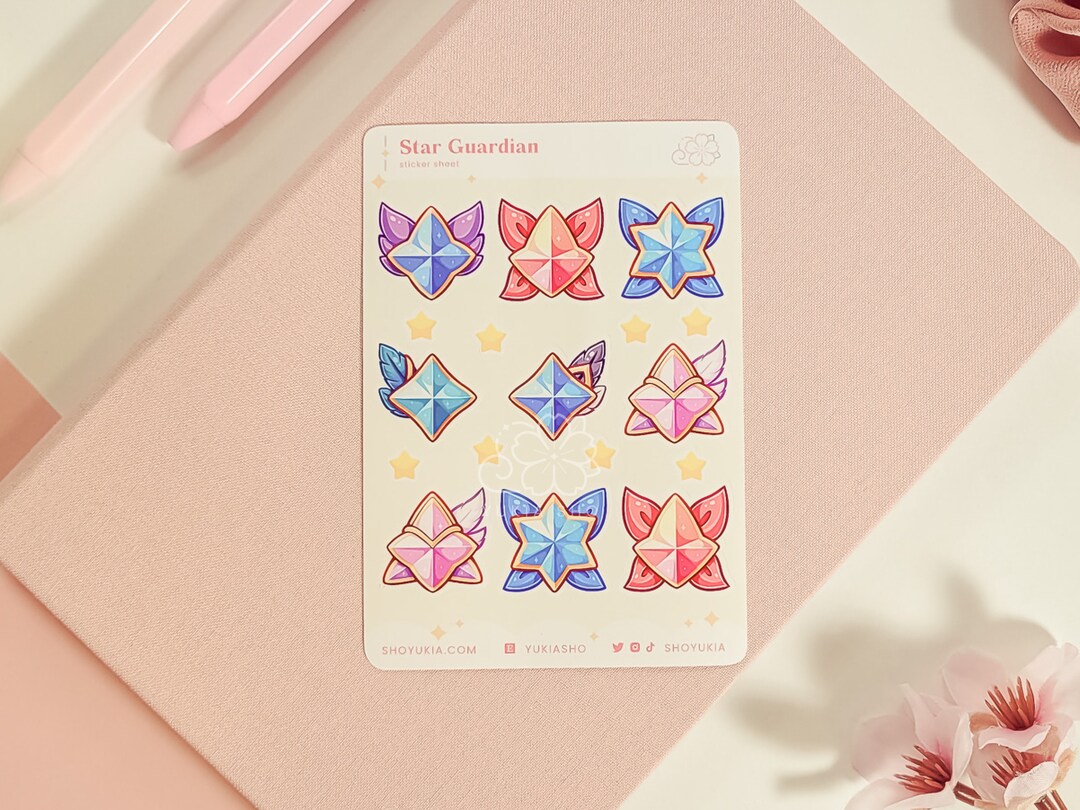 L O L Star Guardian Emblem set 4 Mini Sticker Sheet Planner Sticker ...