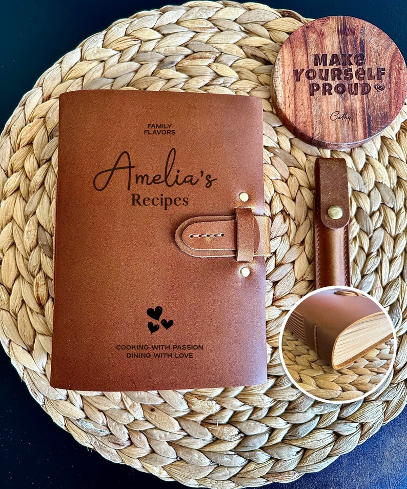 Handcrafted Leather Recipe Book 400 Pages Family Recipe Book - Etsy ...